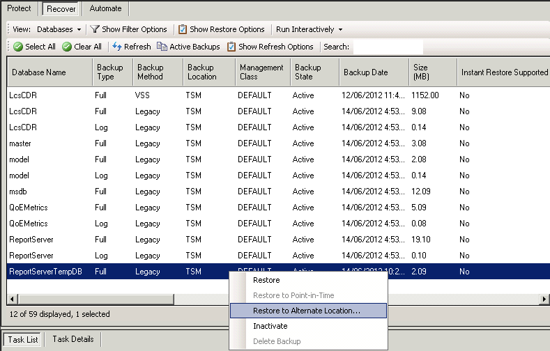 TSM 6.3: Restore SQL Database – Jackie Chen's IT Workshop
